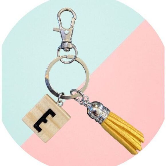Hand Crafted | Accessories | 39 Wooden Lettere Tile Keychain | Poshmark